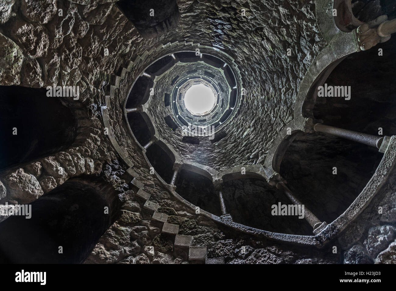 The reverse tower, initiation well, park, Quinta da Regaleira, part of ...