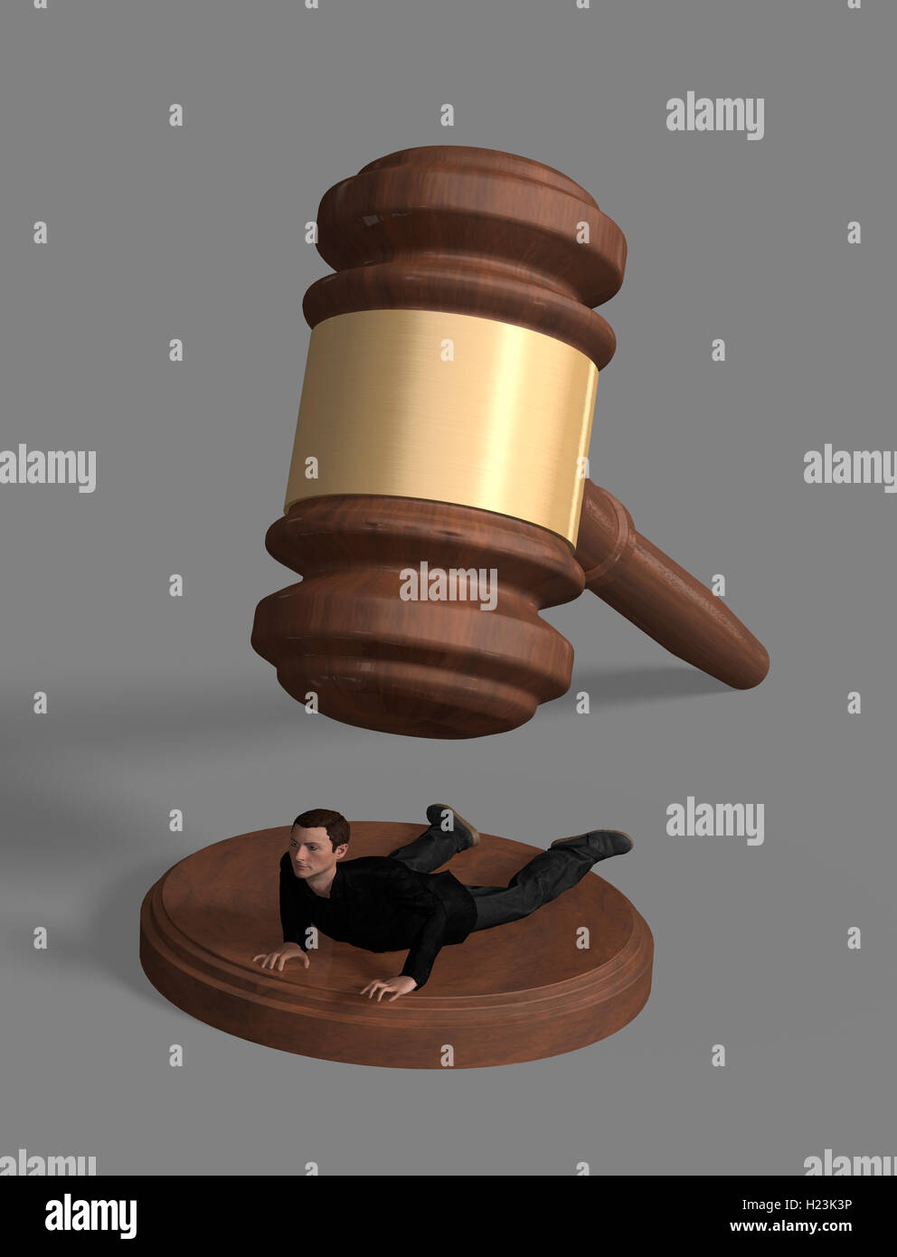 Man under Gavel Stock Photo - Alamy