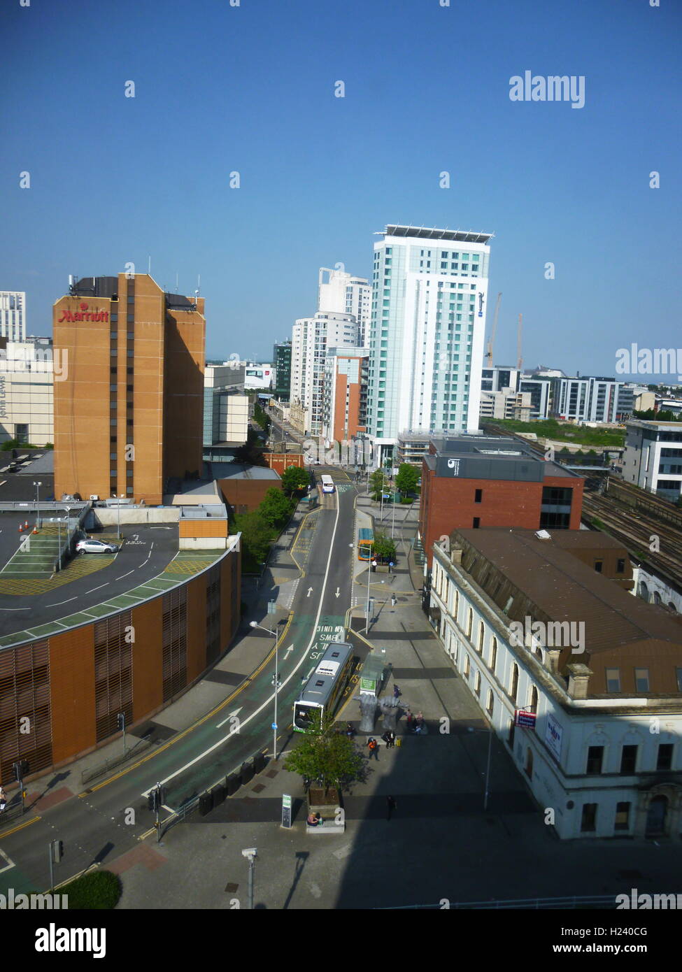 Cardiff city centre view hi-res stock photography and images - Alamy