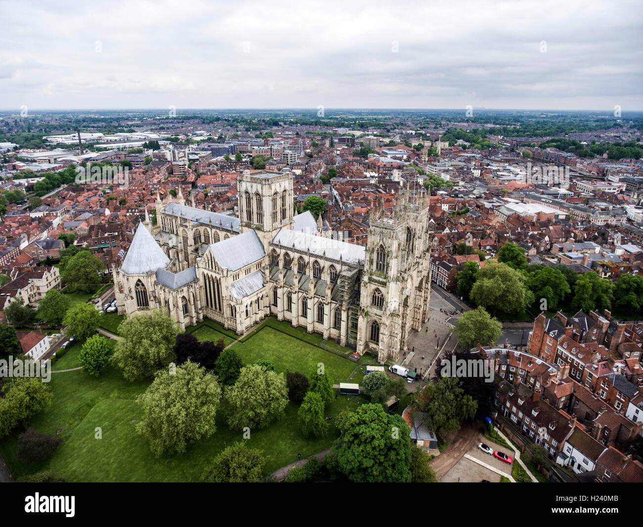 The Big Cathedral of York Church in Yorkshire Aerial Stock Photo - Alamy