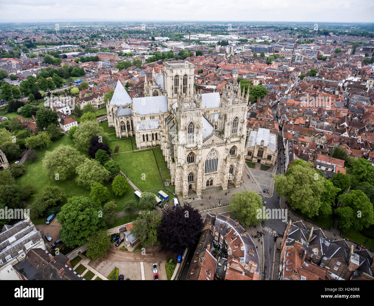 The Big Cathedral of York Church in Yorkshire Aerial 2 Stock Photo - Alamy