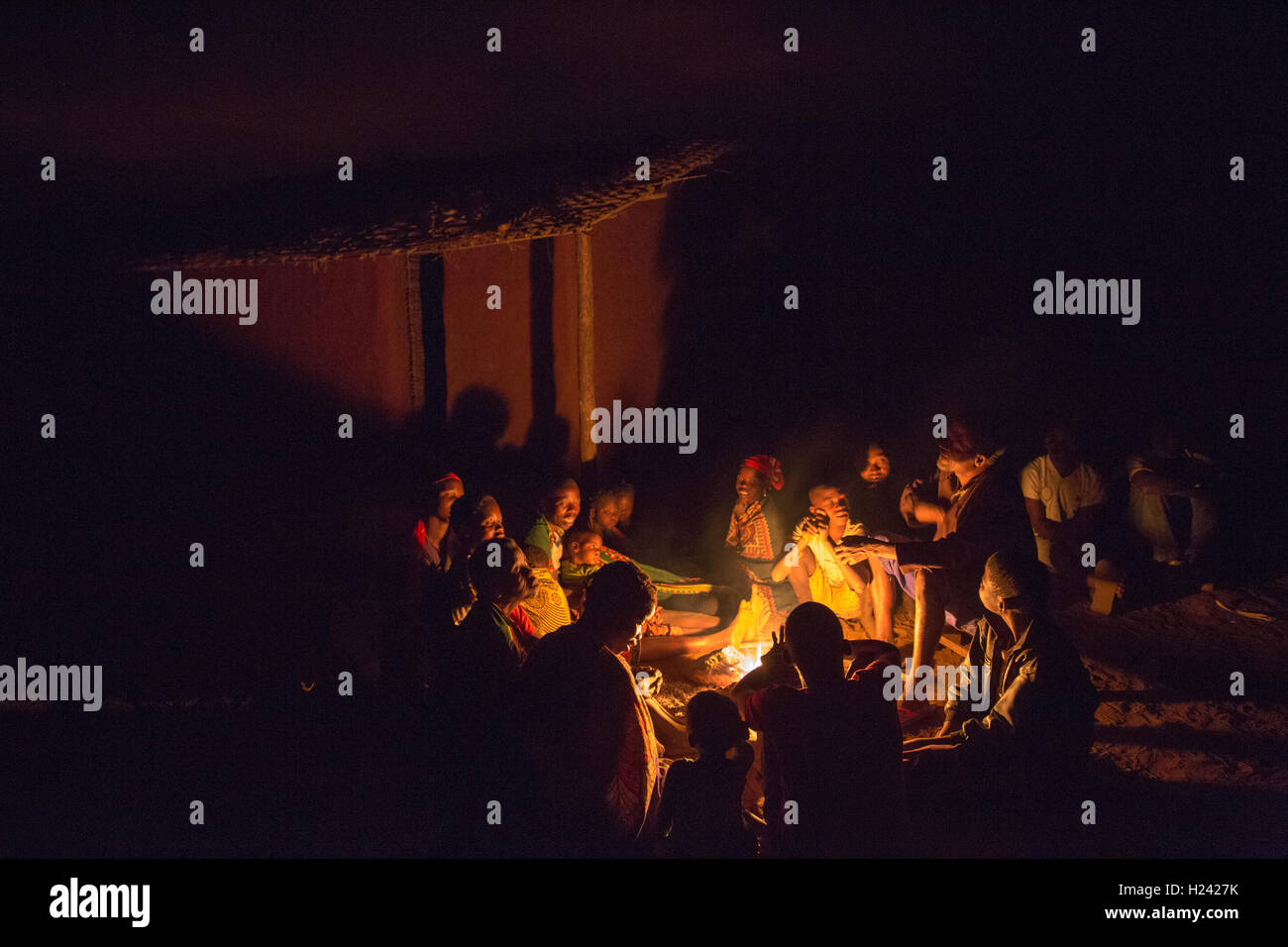 Lalaua district, Nampula Province, Mozambique, August 2015: Night sky ...