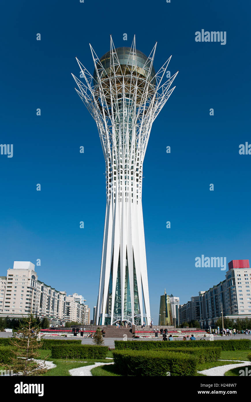 Bayterek is a monument and observation tower in Astana, Kazakhstan ...