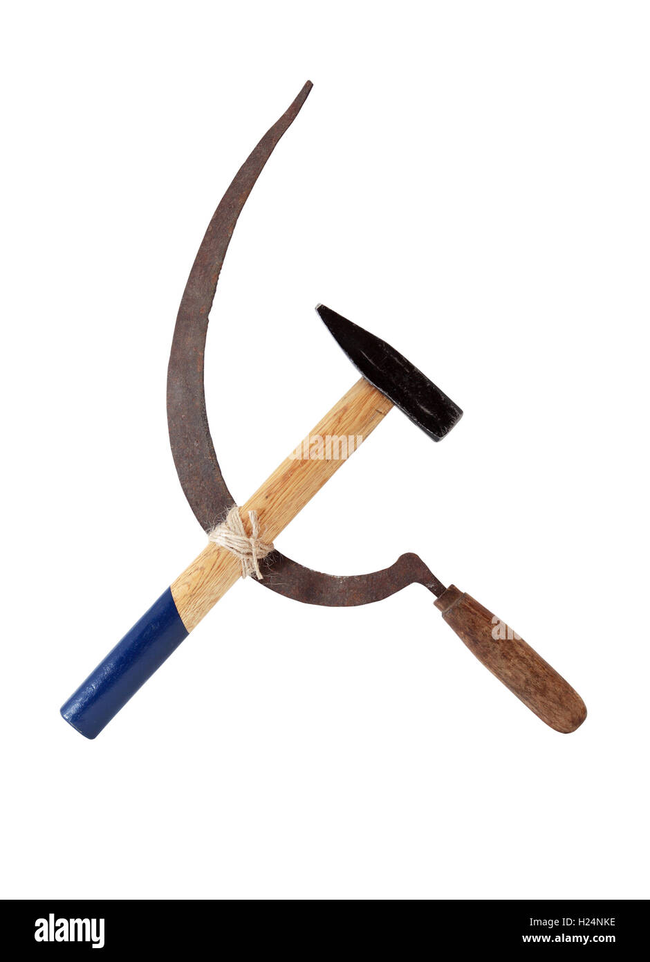 Famous Communistic symbol. The hammer and sickle. Isolated with ...