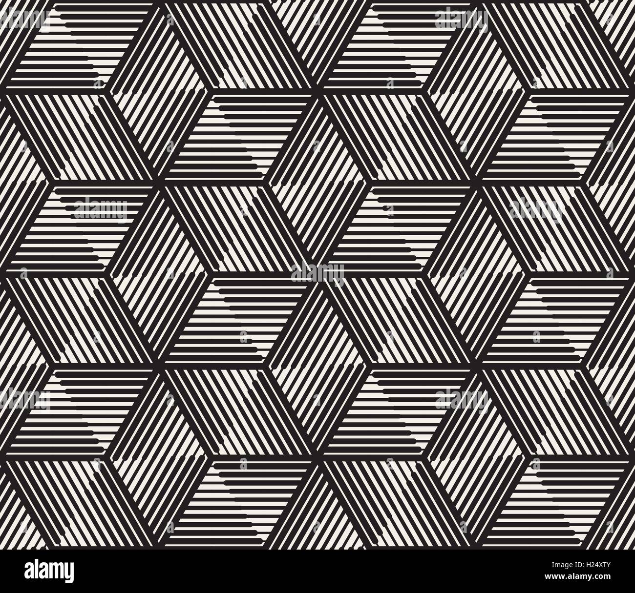 Vector Seamless Black and White Triangle Lines Grid Pattern Stock ...