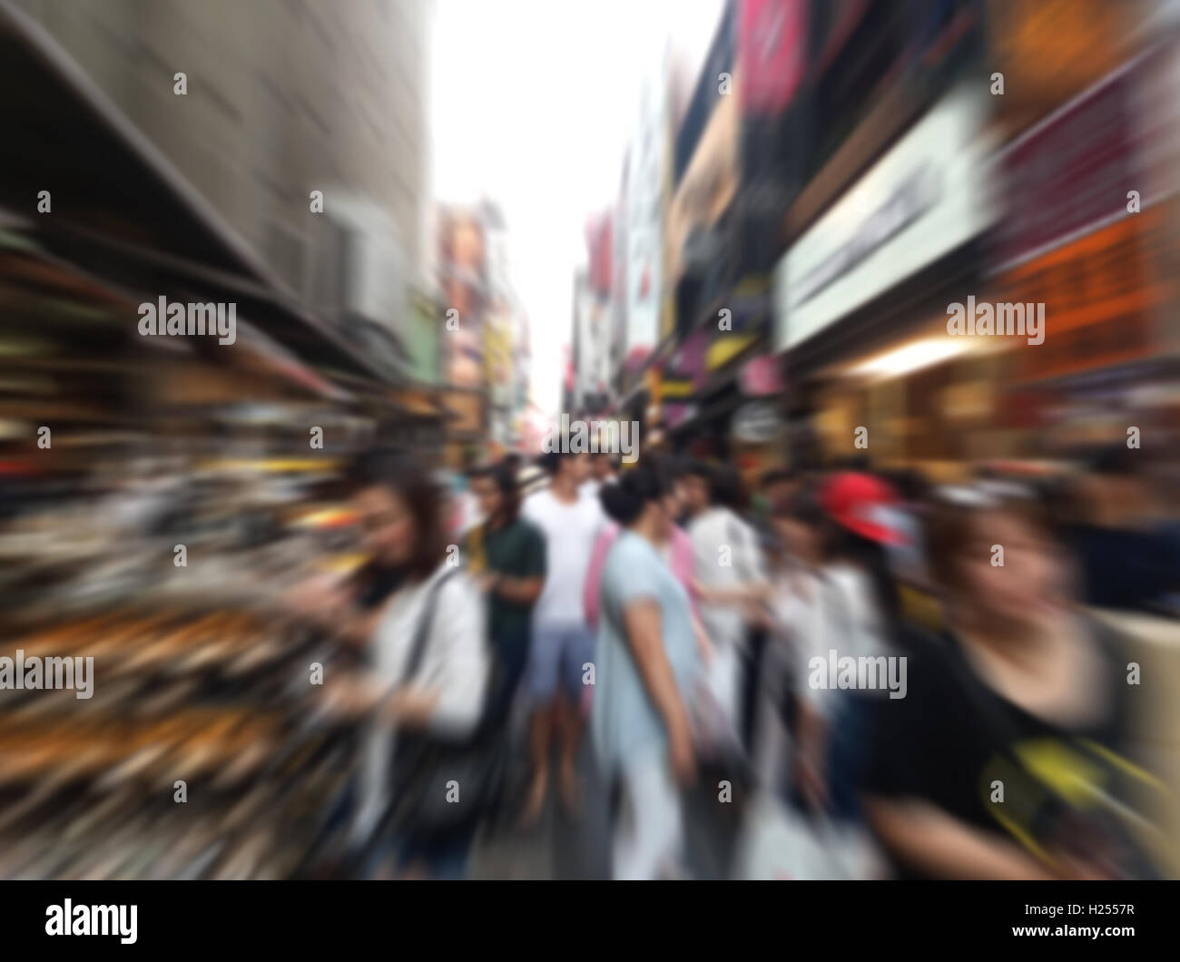 shopper walk at shopping street and abstract blurred background Stock ...