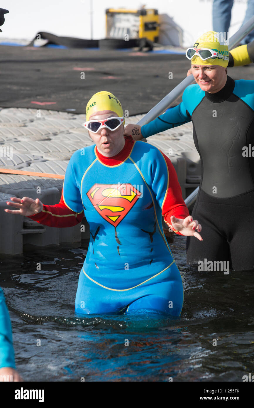 London, UK. 24th Sep, 2016. Thousands of swimmers, most of them in ...