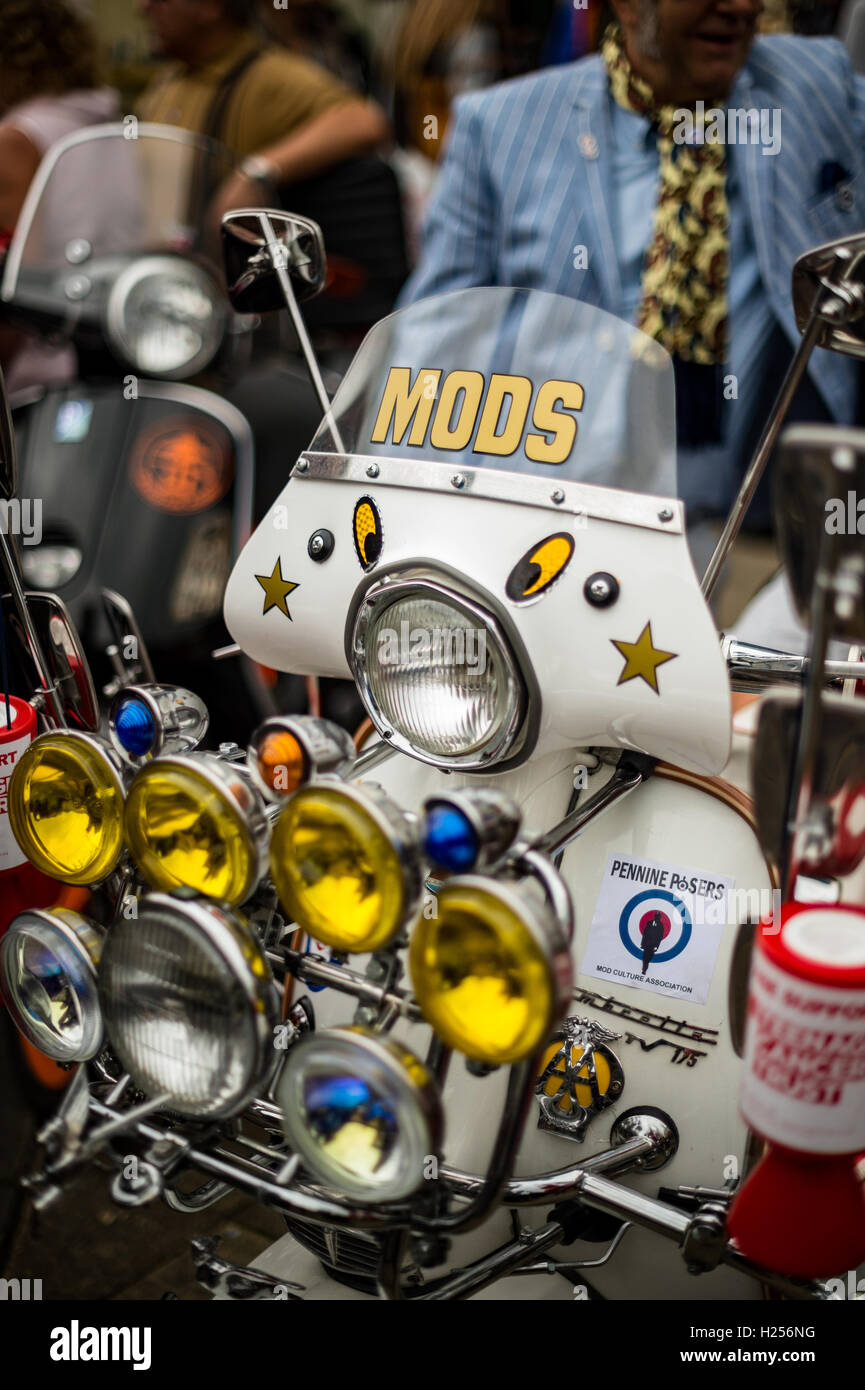 Clitheroe, UK. 24th Sep, 2016. An extravagantly decorated scooter, with ...