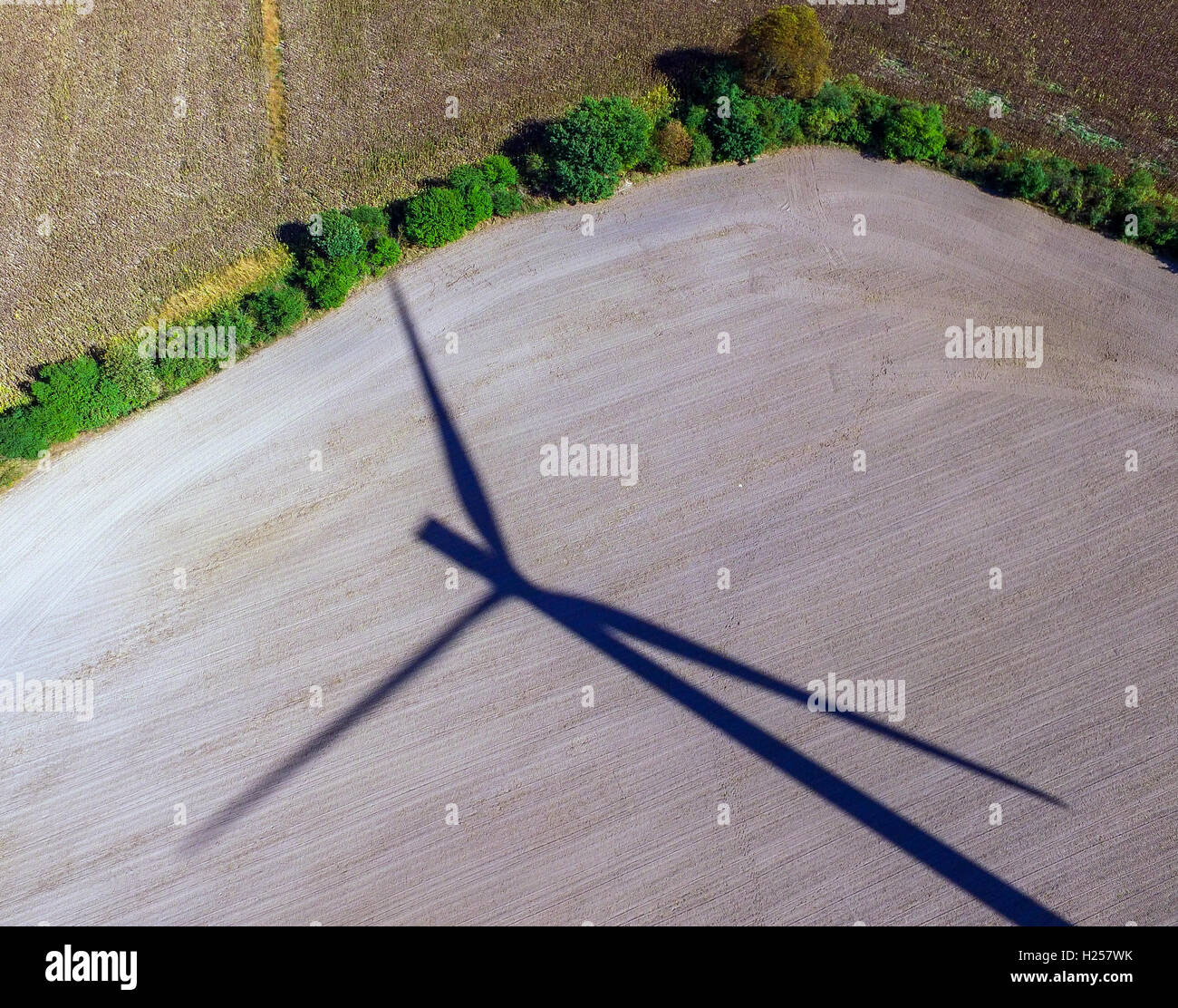 Wind turbine shadow aerial view hi-res stock photography and images - Alamy