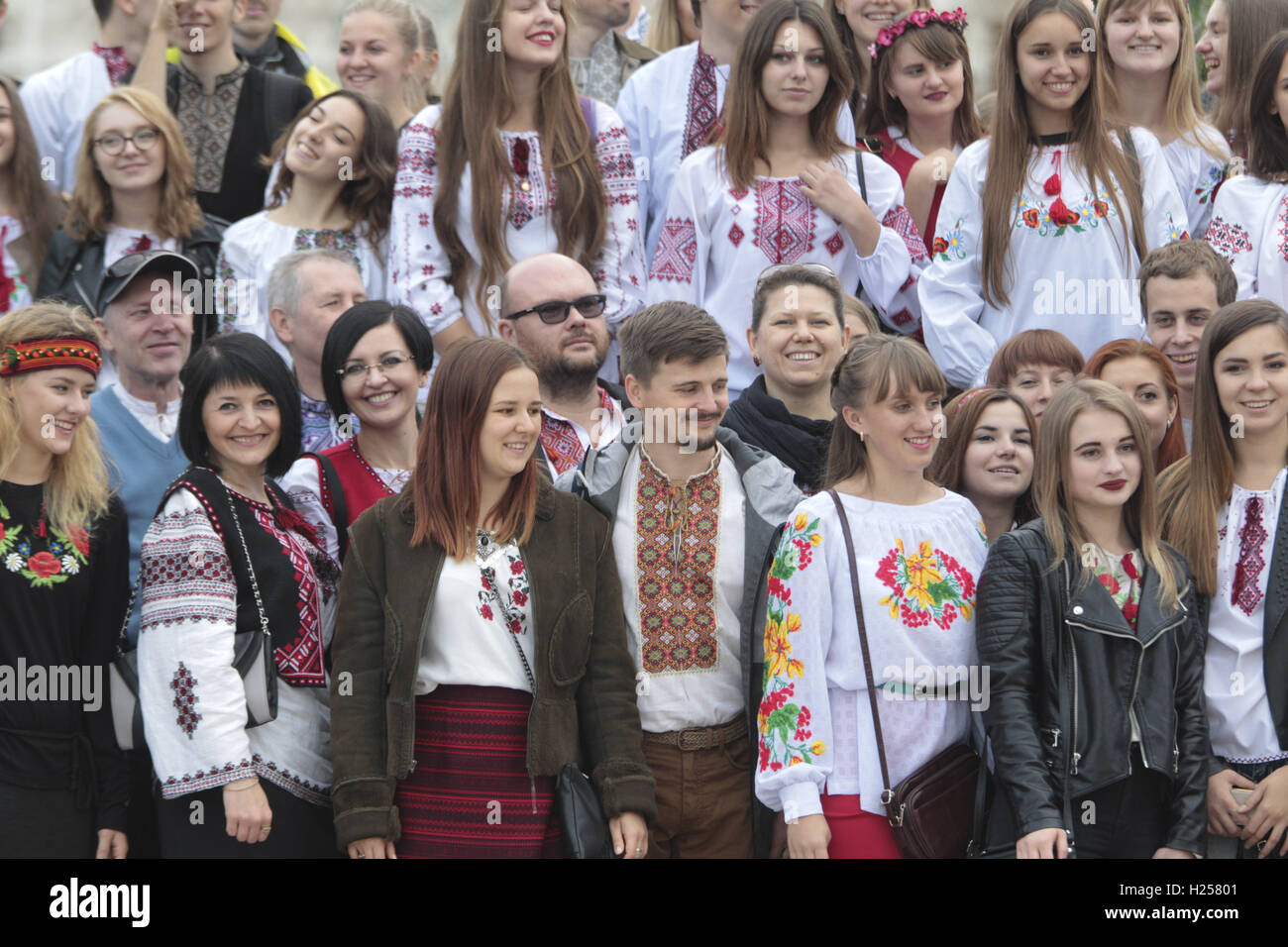 Kiev, Ukraine. September 24, 2016 - People dressed in traditional ...