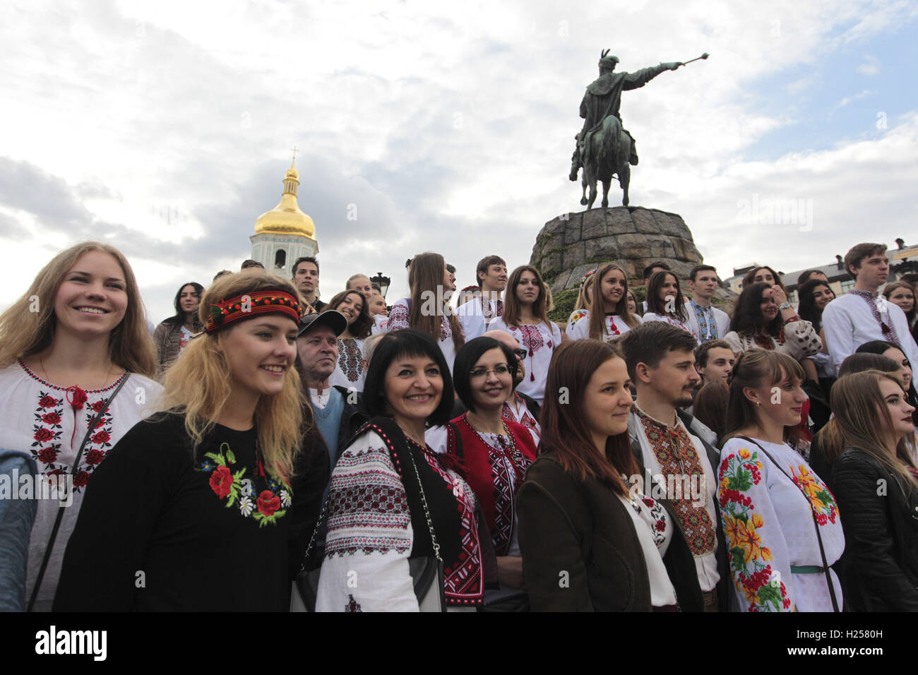 Kiev, Ukraine. September 24, 2016 - People dressed in traditional ...