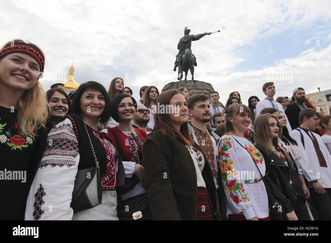 Kiev, Ukraine. September 24, 2016 - People dressed in traditional ...