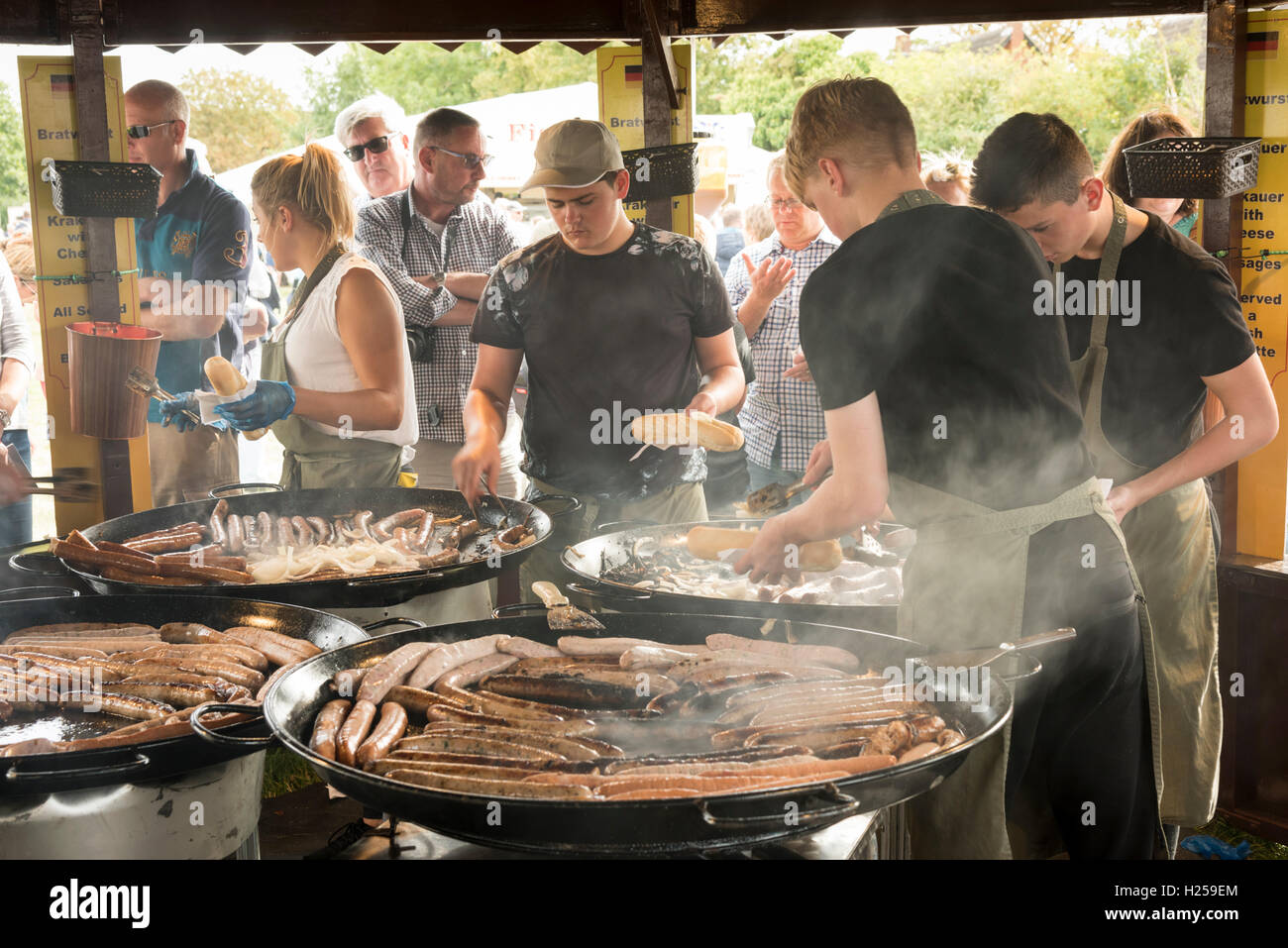 Gransden Cambridgeshire UK, 24th September 2016. Sausages on sale at ...