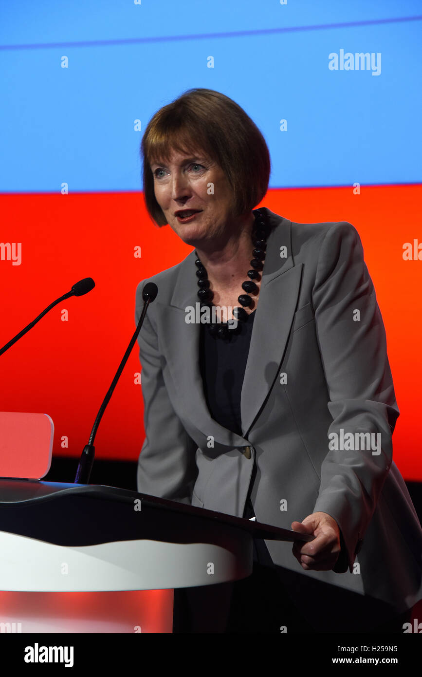 Liverpool, UK. 24th Sep, 2016. Harriet Harman speaking at the Women's ...
