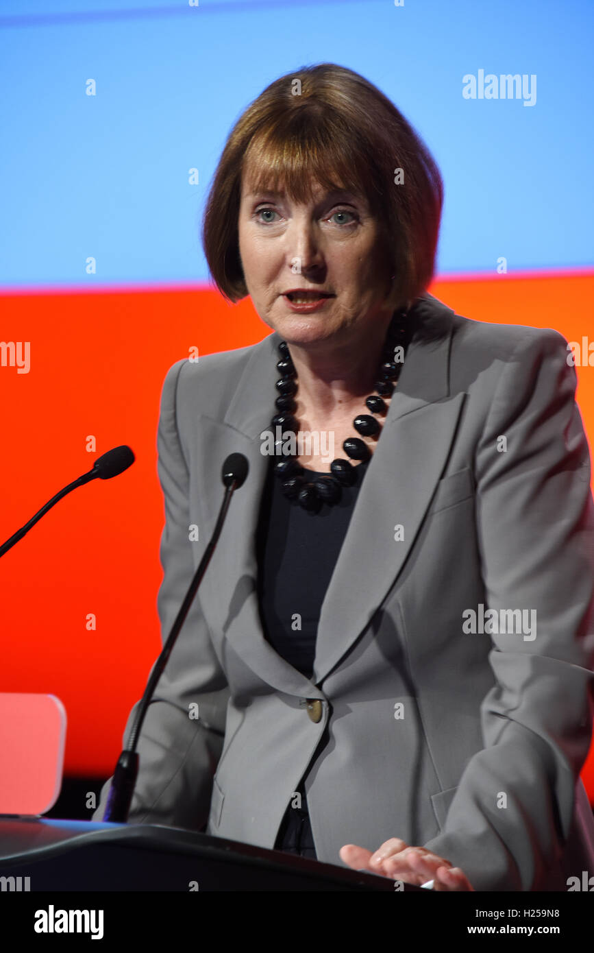 Liverpool, UK. 24th Sep, 2016. Harriet Harman speaking at the Women's ...
