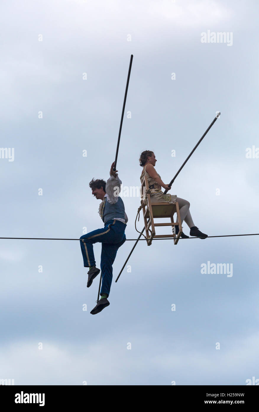 High wire walker balancing pole hi-res stock photography and images - Alamy