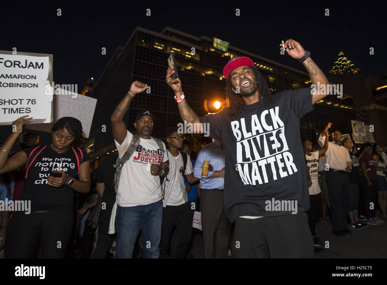 Atlanta, Georgia, USA. 23rd Sep, 2016. 500 protesters march through the ...
