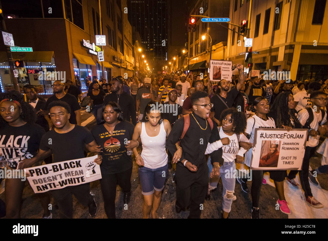 Atlanta, Georgia, USA. 23rd Sep, 2016. 500 protesters march through the ...