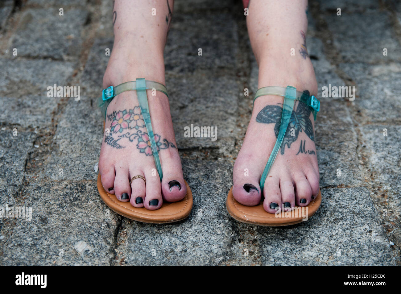 Inked feet hi-res stock photography and images - Alamy