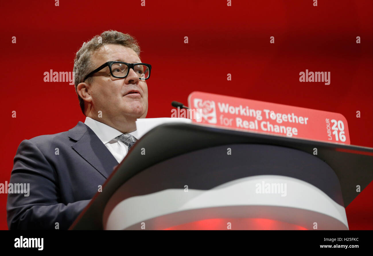 Liverpool, Uk. 25th September, 2016. Tom Watson Mp Deputy Labour Leader ...