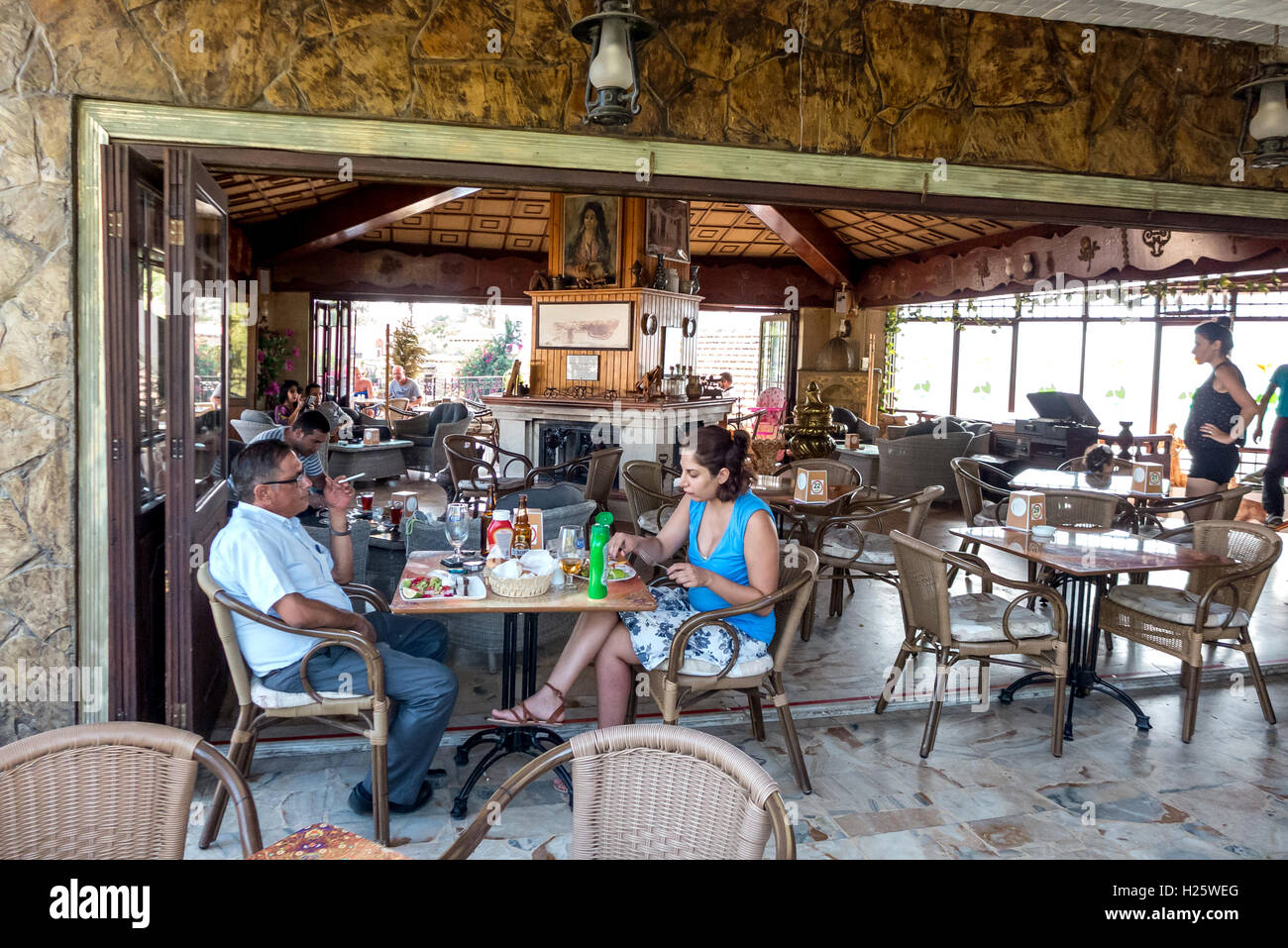 Customers in a cake shop and cafe in Famagusta Varosha Stock Photo - Alamy