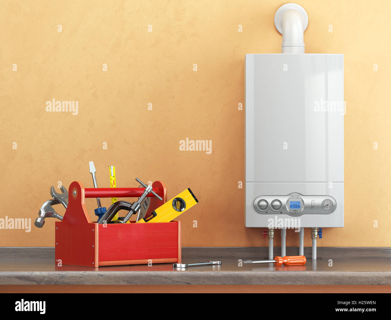 Boiler repair illustration hi-res stock photography and images - Alamy