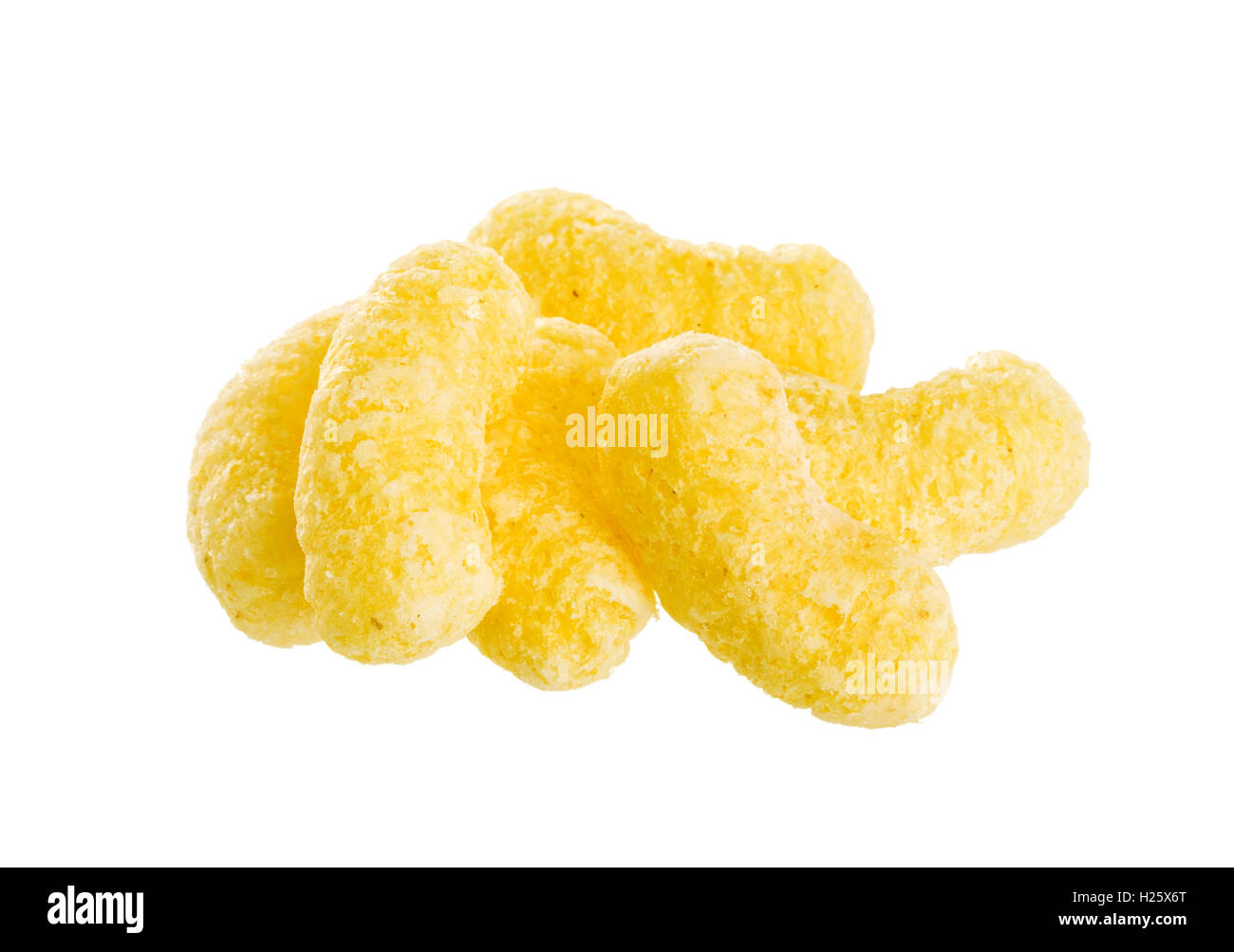 Crunchy corn snacks isolated on white background Stock Photo - Alamy