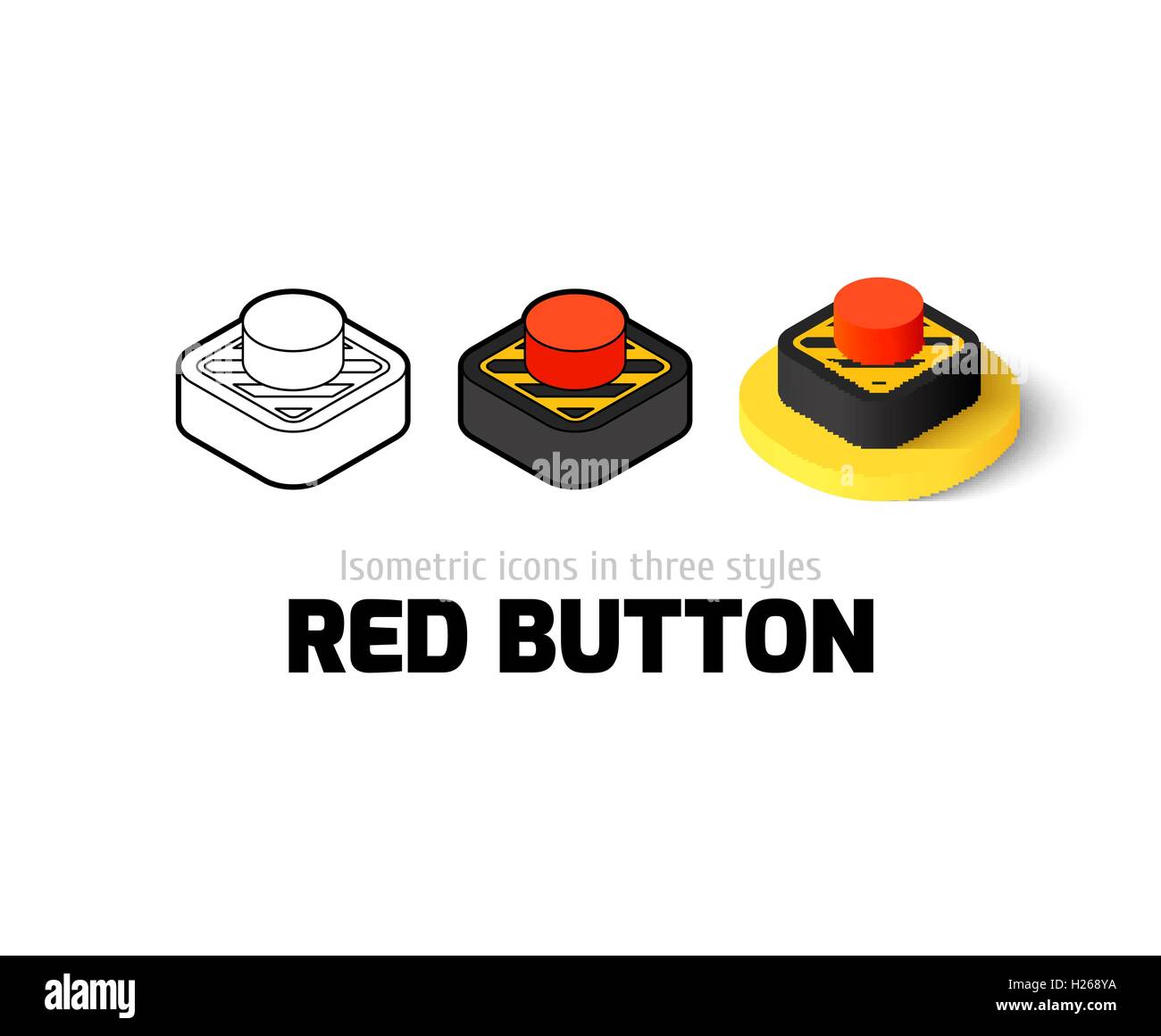 Red button icon in different style Stock Vector Image & Art - Alamy