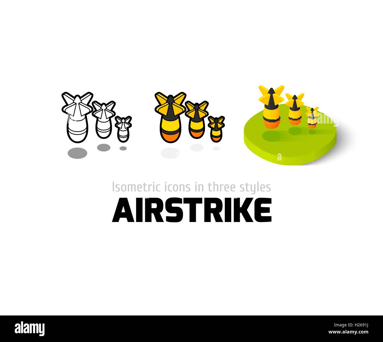 Missile rocket icon flat style Cut Out Stock Images & Pictures - Alamy