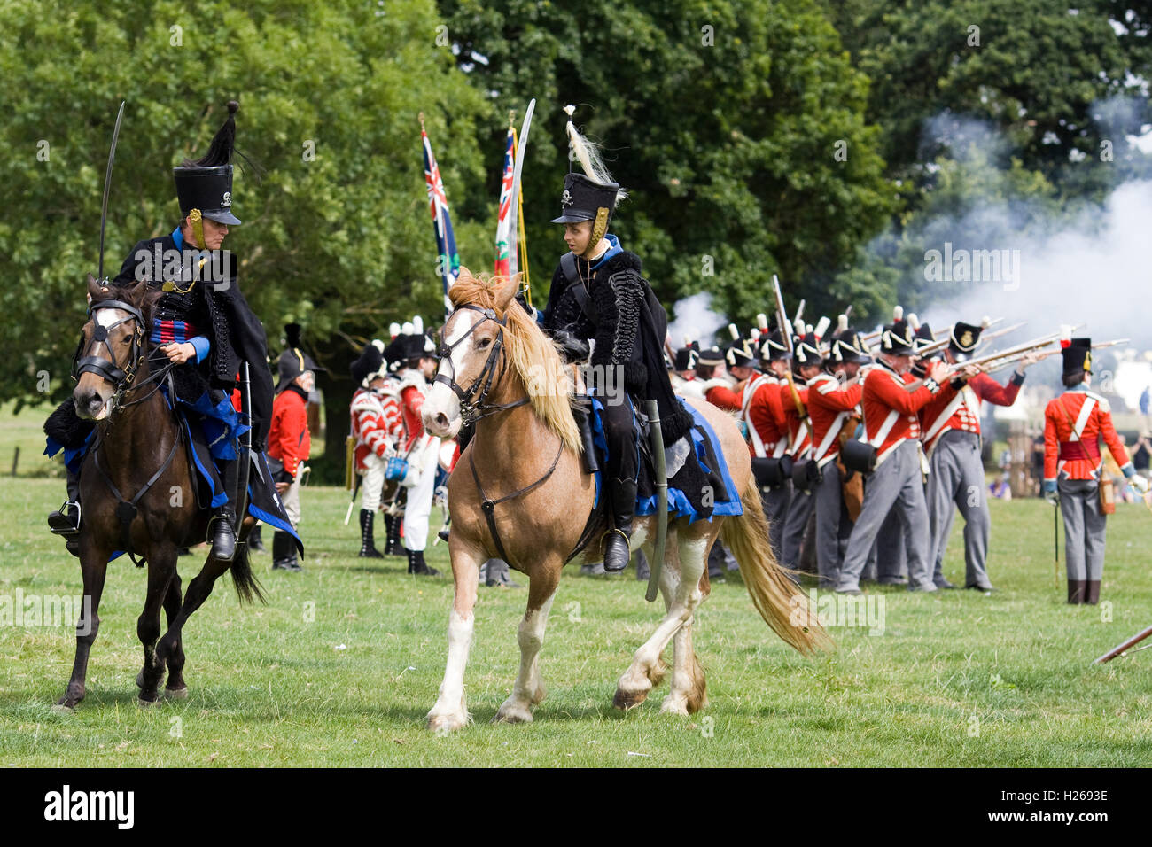 Napoleon's Cavalry at the reenactment for the Battle of Waterloo Stock ...