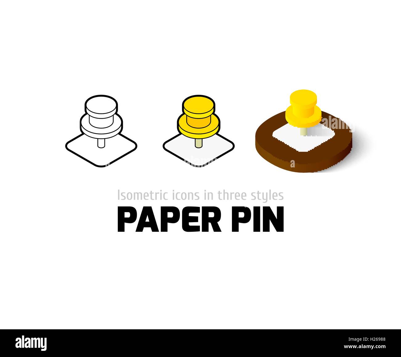 Paper pin icon in different style Stock Vector Image & Art - Alamy