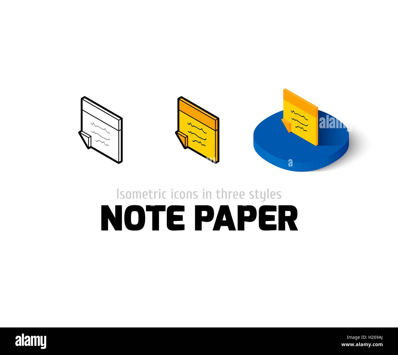 Notepad icon isometric 3d style Stock Vector Images - Alamy