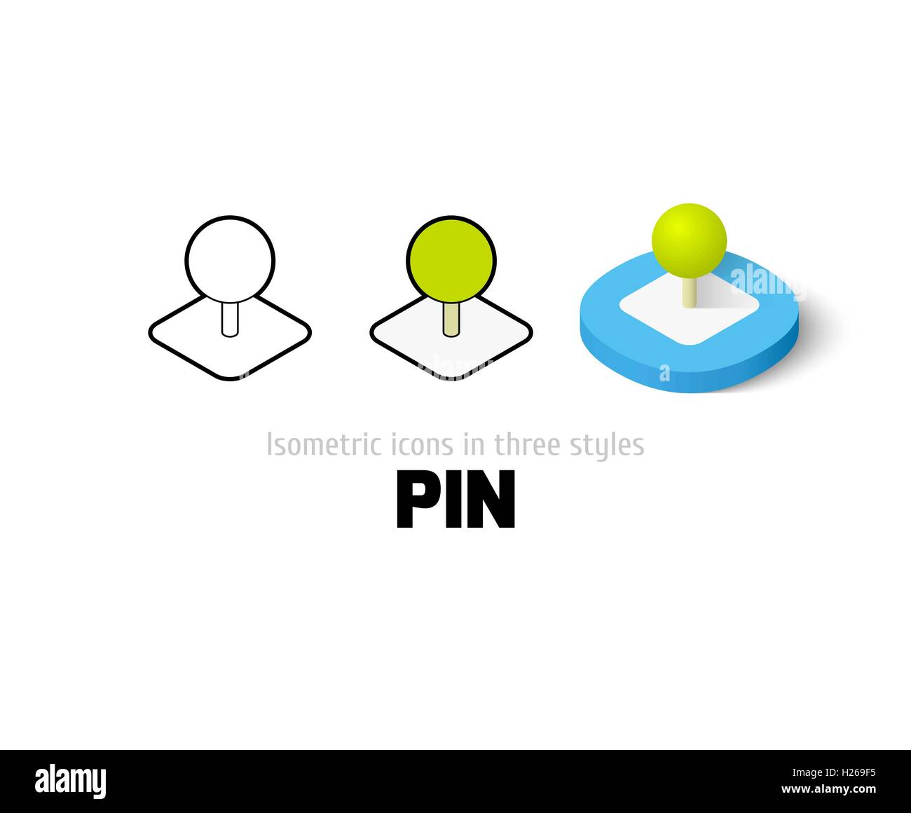 Pin icon in different style Stock Vector Image & Art - Alamy