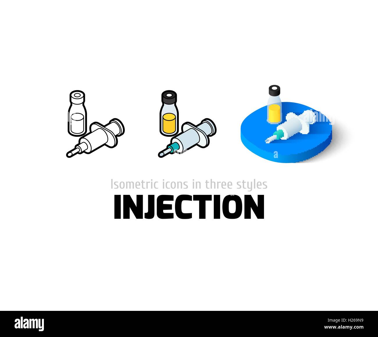 Injection icon in different style Stock Vector Image & Art - Alamy