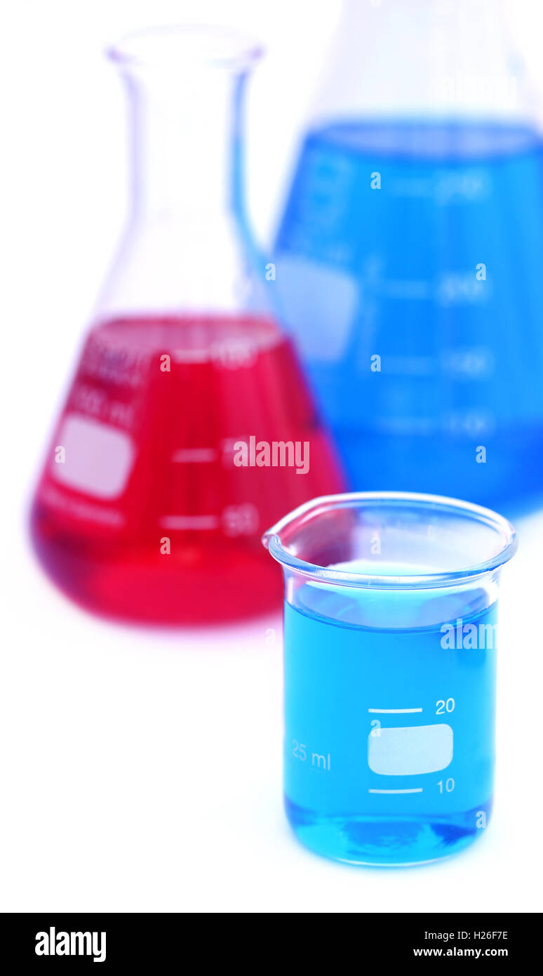 Blue conical flask hi-res stock photography and images - Alamy