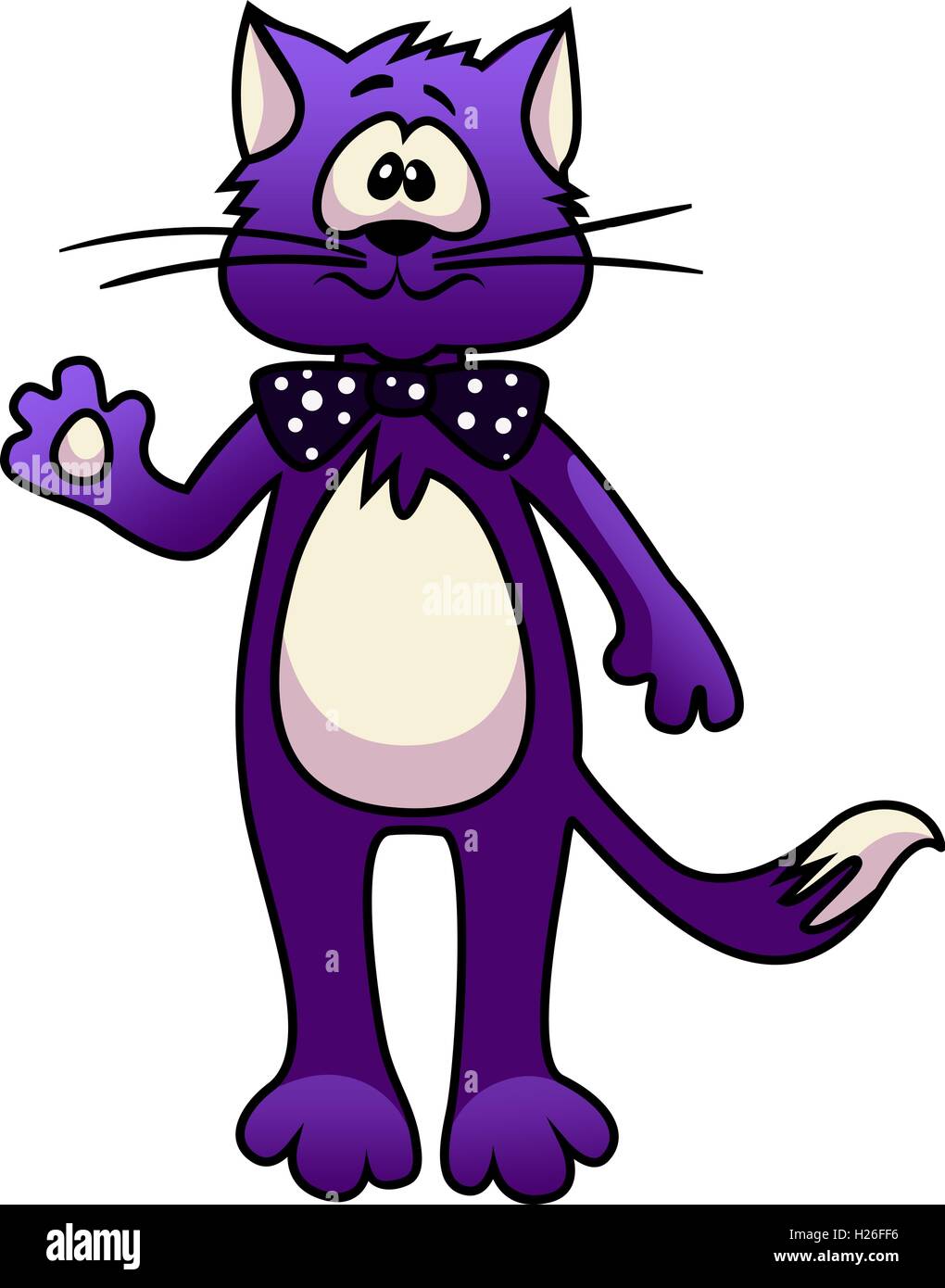 Purple cartoon cat with a tie Stock Vector Image & Art - Alamy