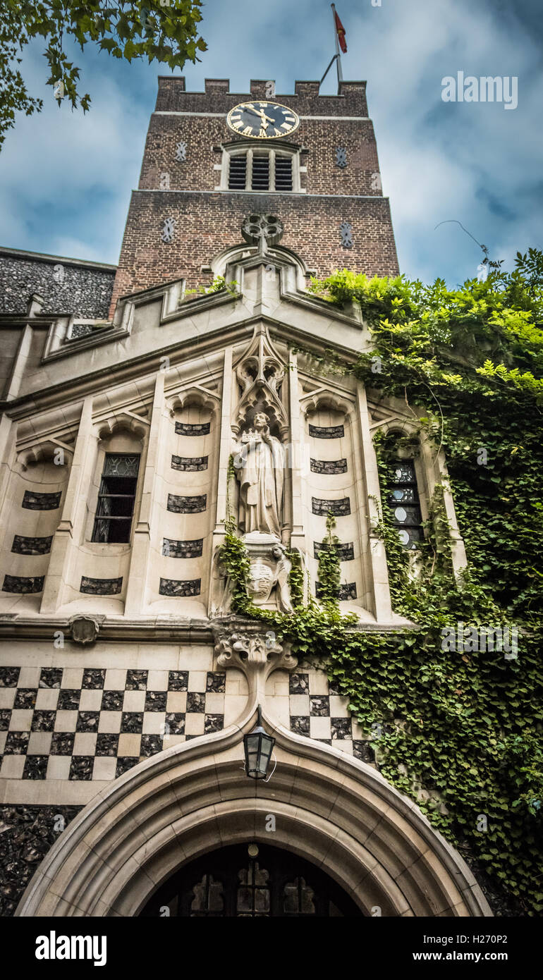 Church tower at St Bartholomew the Great Church, West Smithfield ...