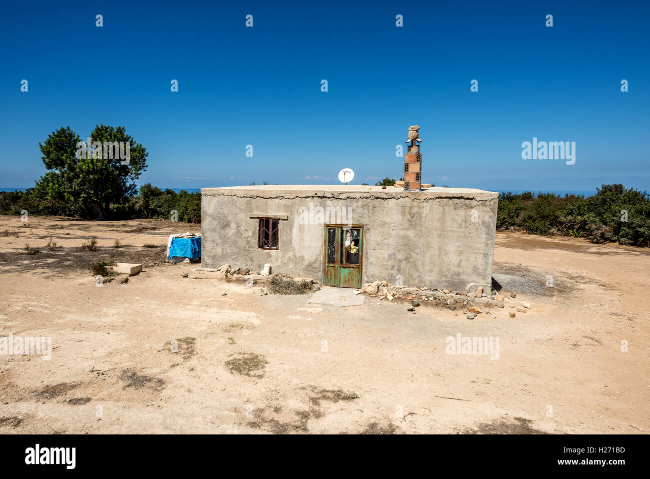 Isolated farmhouse on the Karpass Paninsula of northern Cyprus Stock ...