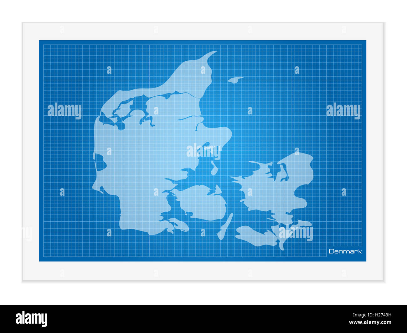 Denmark on a map Cut Out Stock Images & Pictures - Alamy