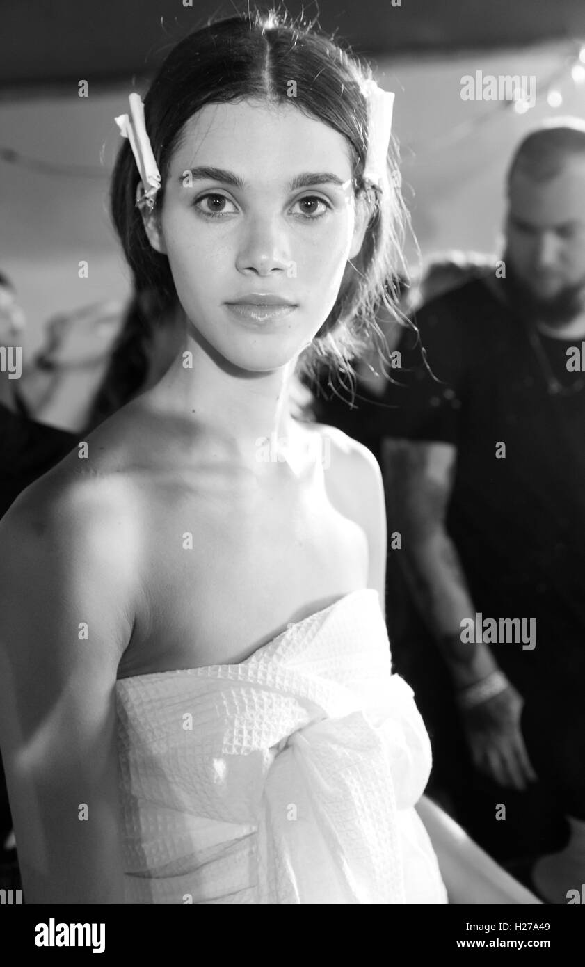 New York Ny September 09 2016 Pauline Hoarau Prepares Backstage