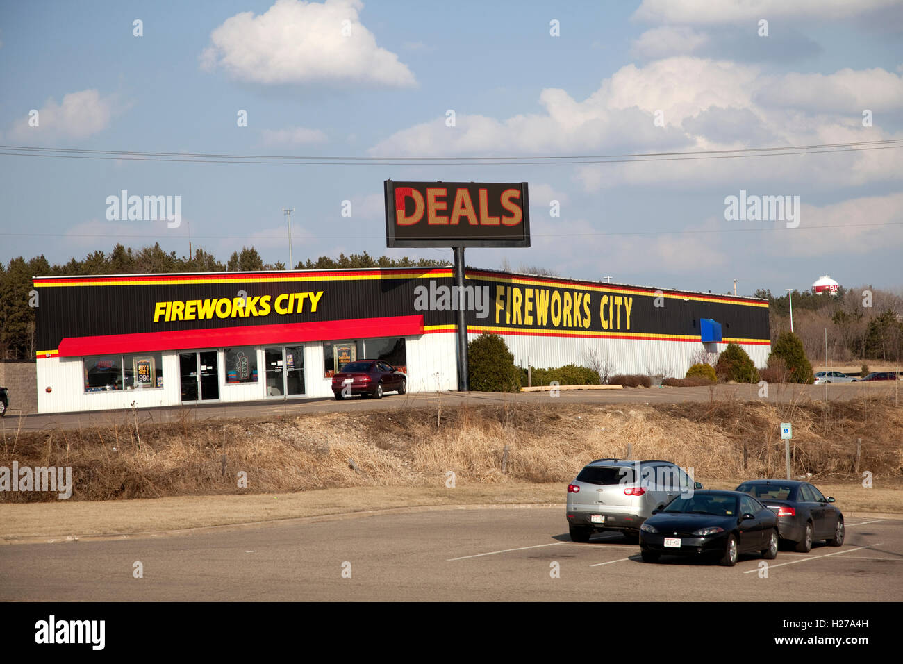 Isolated building selling nothing but fireworks. Baldwin Wisconsin WI ...