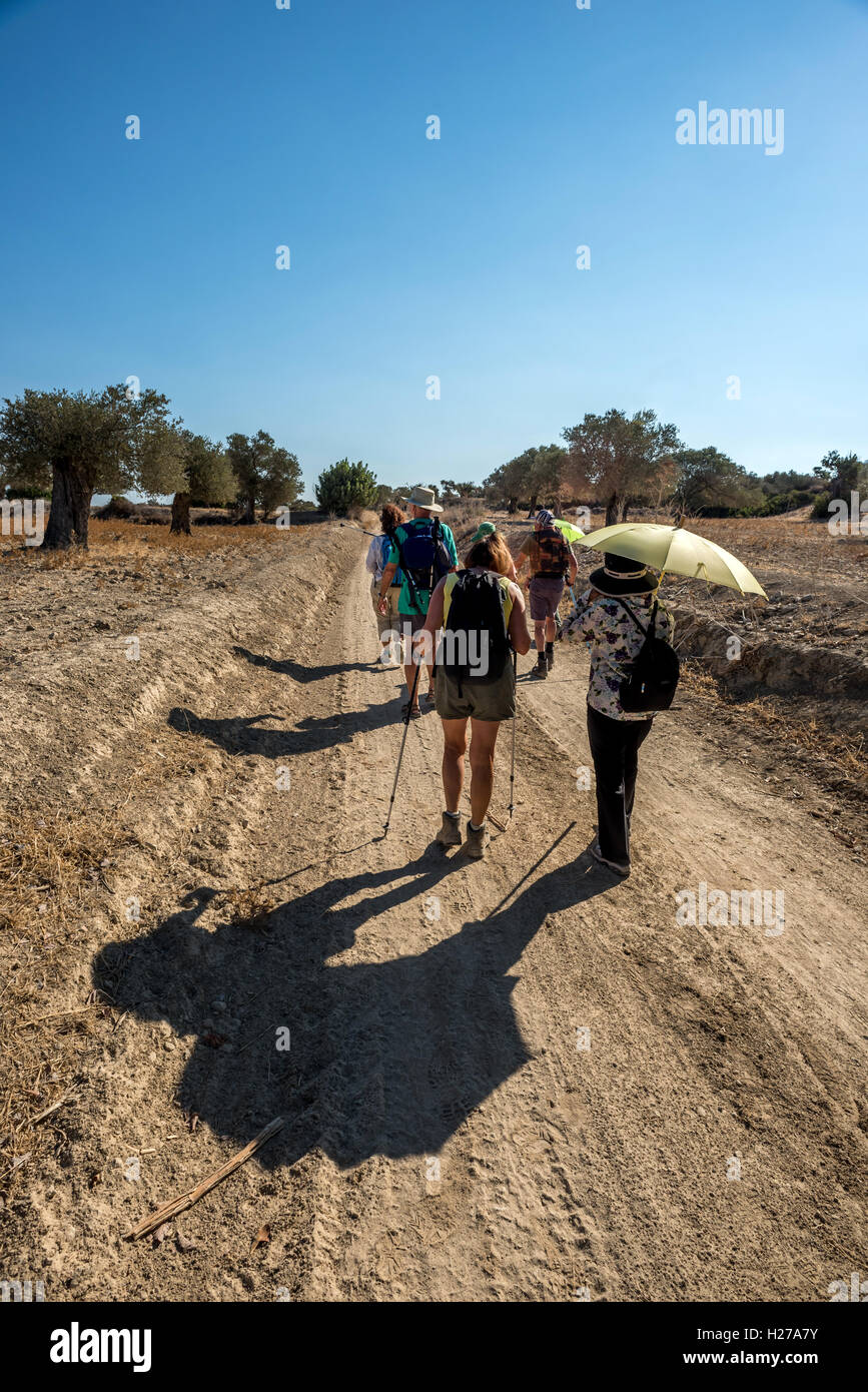 Ramblers walking in the Karpasia region of northern Cyprus Stock Photo ...
