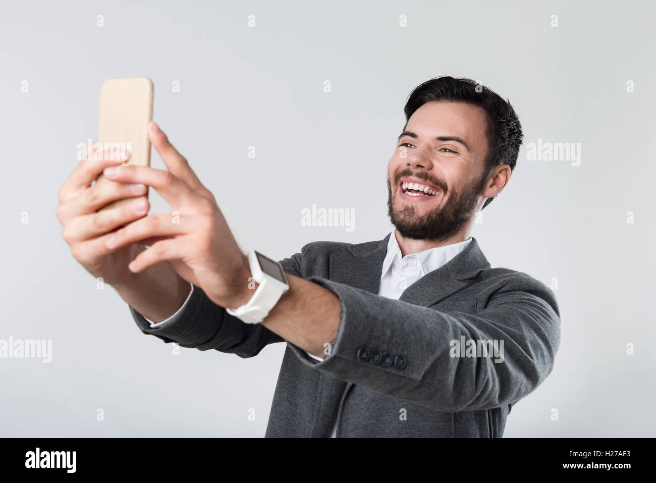 Photo cheerful overjoyed man hi-res stock photography and images - Alamy