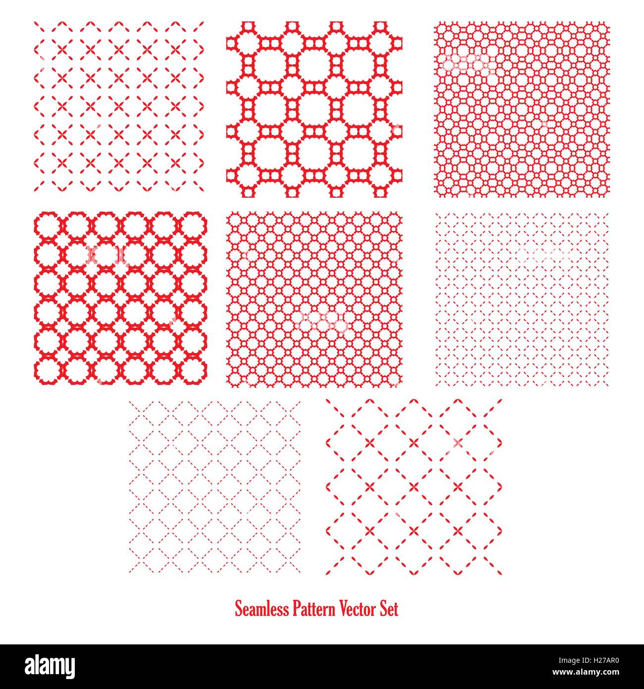seamless pattern set abstract red forms design on bright background ...