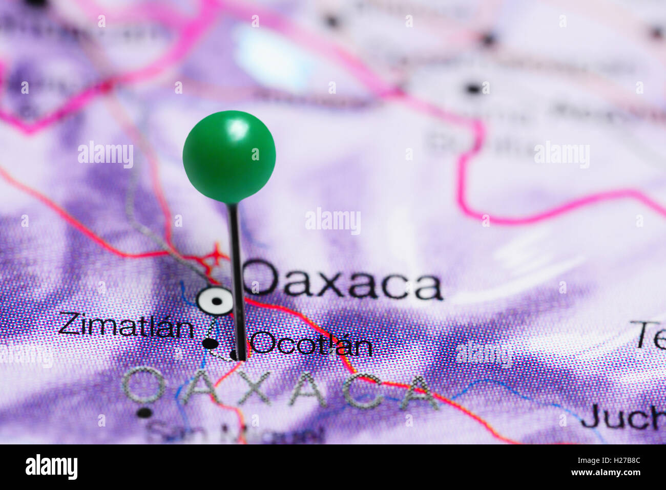 Ocotlan pinned on a map of Mexico Stock Photo - Alamy