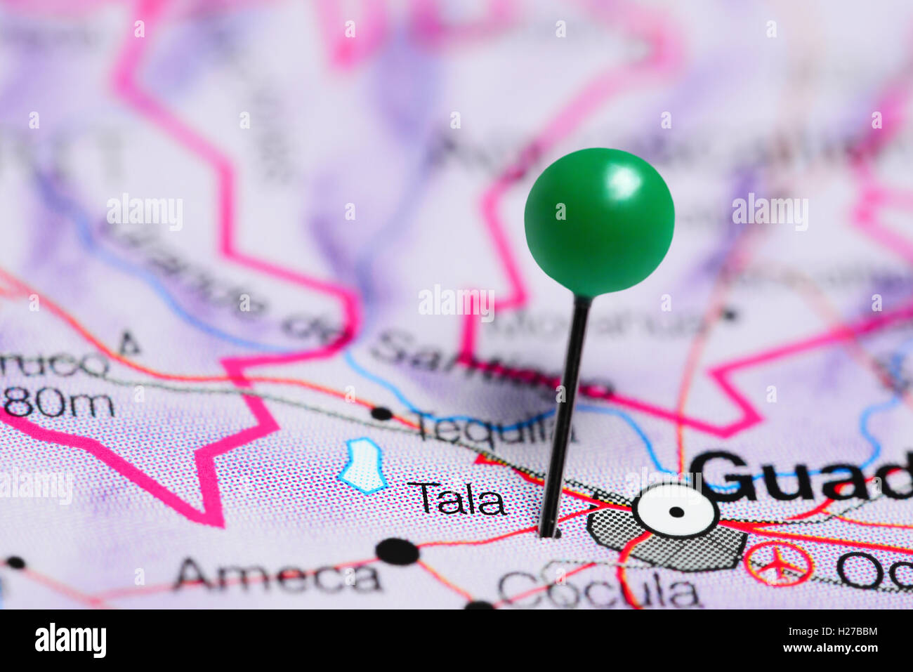 Tala pinned on a map of Mexico Stock Photo - Alamy