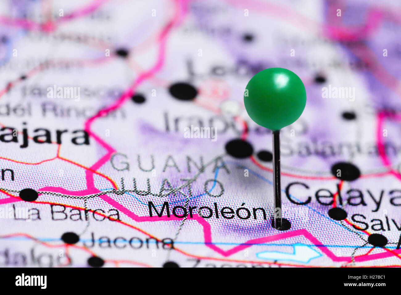 Moroleon pinned on a map of Mexico Stock Photo - Alamy