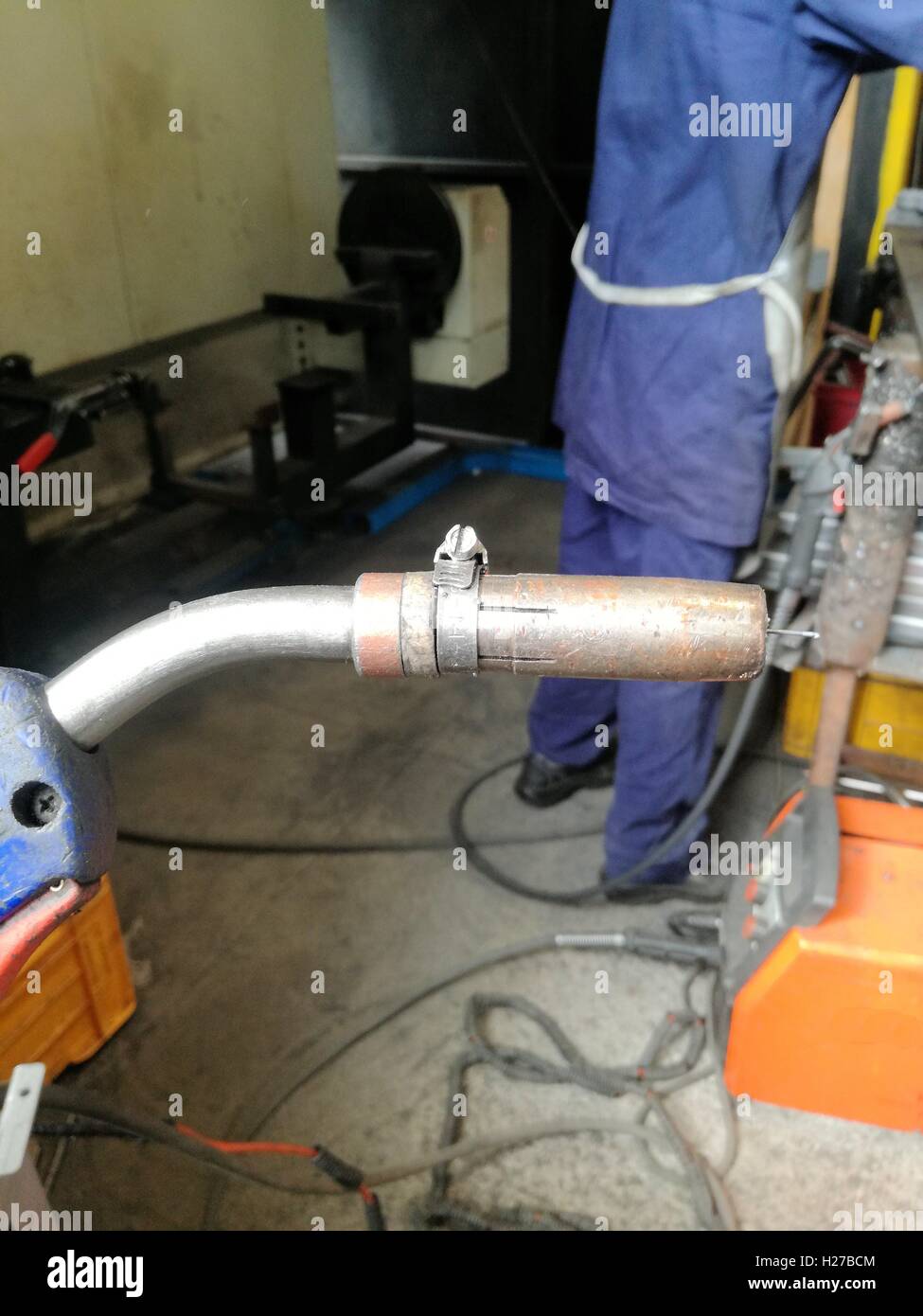 Welding torch wire in a carpentry Stock Photo - Alamy