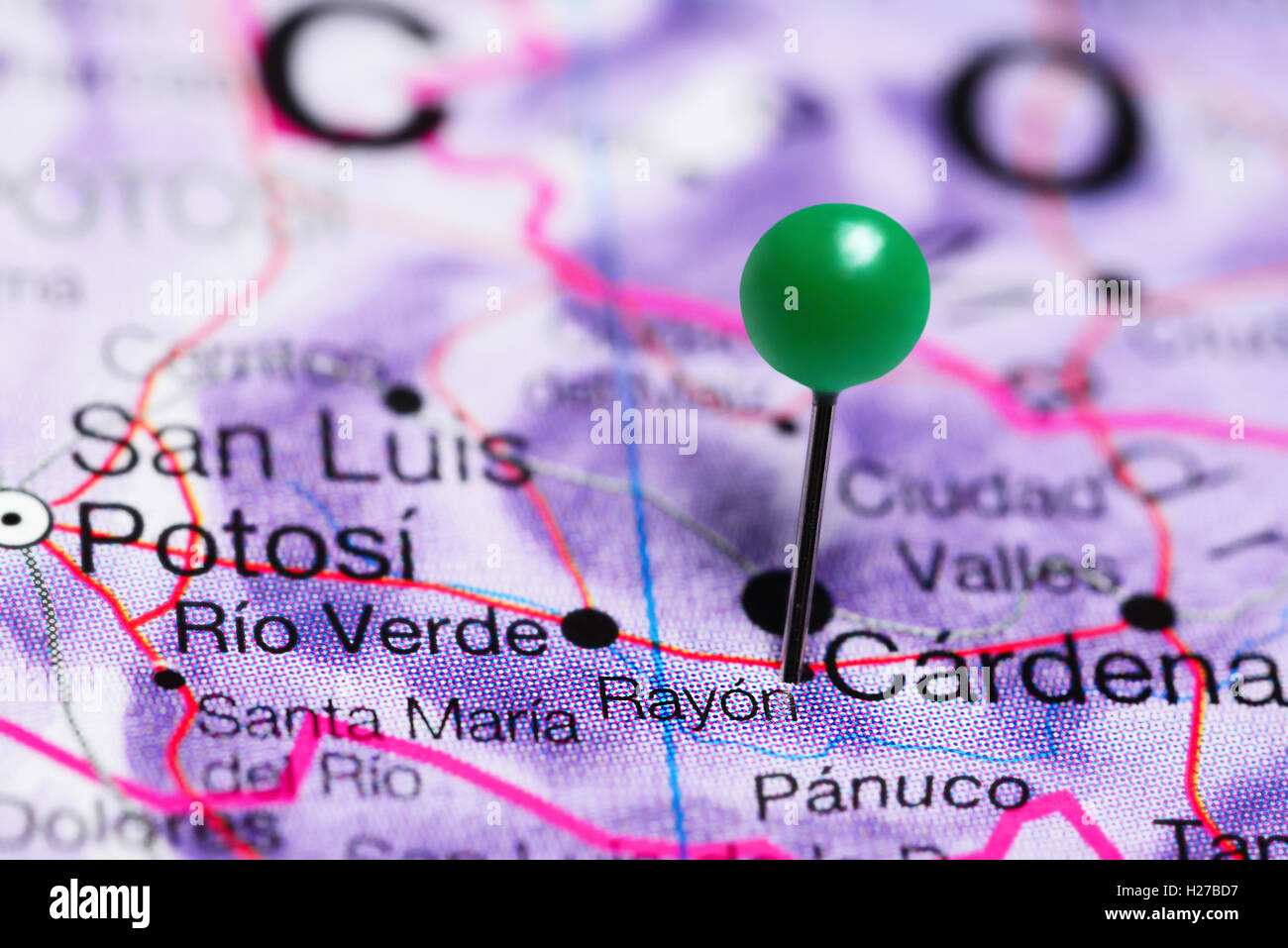 Rayon pinned on a map of Mexico Stock Photo - Alamy