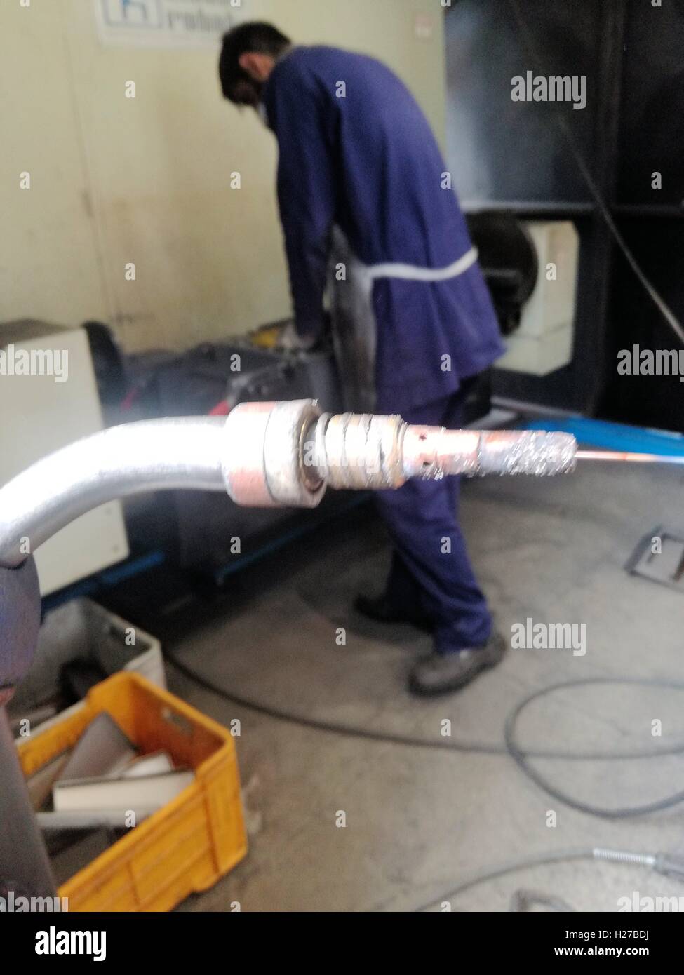 Welding torch wire in a carpentry Stock Photo - Alamy